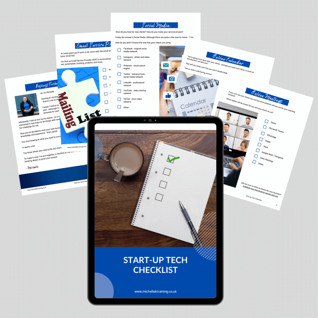 Tech Checklist | Michelle Kaye Training Ltd